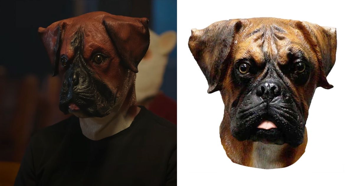 Boxer Dog Head Mask in Self-Help